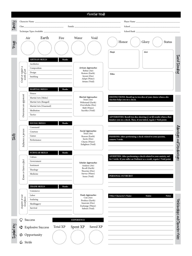 L5R Character Sheet Editable Pdf – XAXO