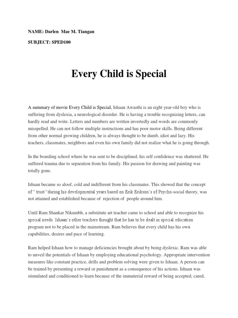 Every Child Is Special | PDF | Dyslexia | Applied Psychology