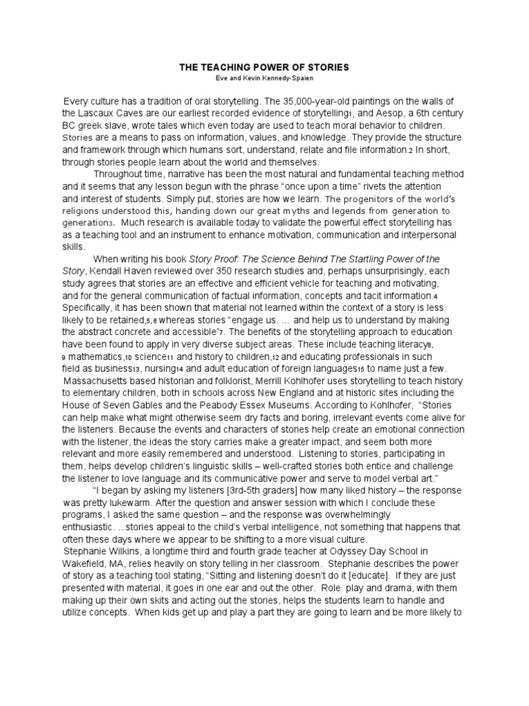 The Teaching Power of Stories | PDF | Storytelling | Narrative