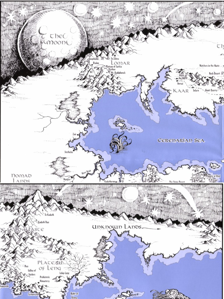 Call of Cthulhu - Map of The Dreamlands PDF | PDF