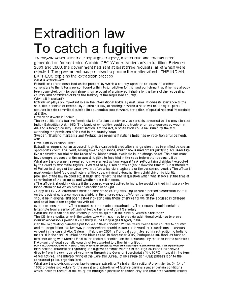 Extradition Law | PDF | Extradition | Public Law
