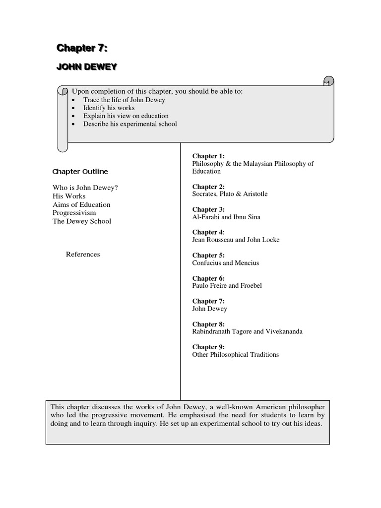 Chap7 Dewey PDF | PDF | John Dewey | Philosophy Of Education