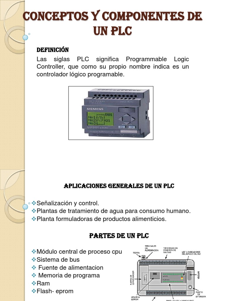 Componentes y Funciones de un PLC | PDF | Controlador lógico ...