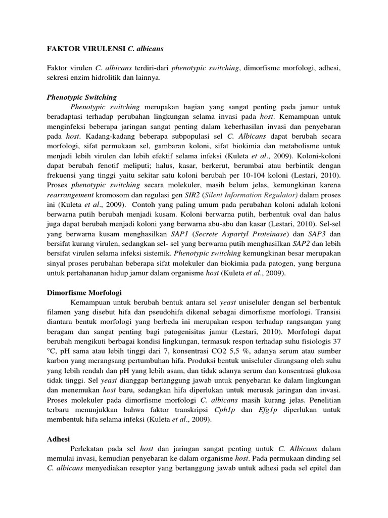 Faktor Virulensi Candida Albicans | PDF