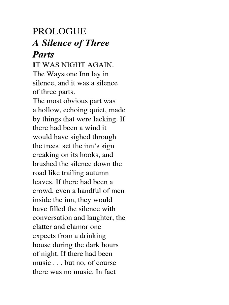 A Silence of Three Parts: Prologue | PDF