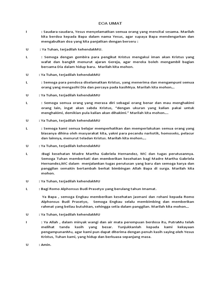 Doa Umat | PDF