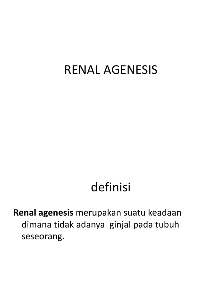 Renal Agenesis Dan Ektopik | PDF