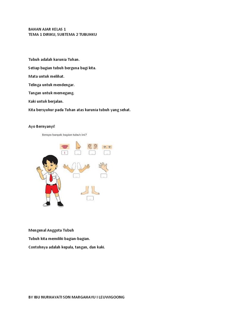 Bahan Ajar Kelas 1 | PDF | Memasak, Makanan, & Anggur | Pengembangan Diri