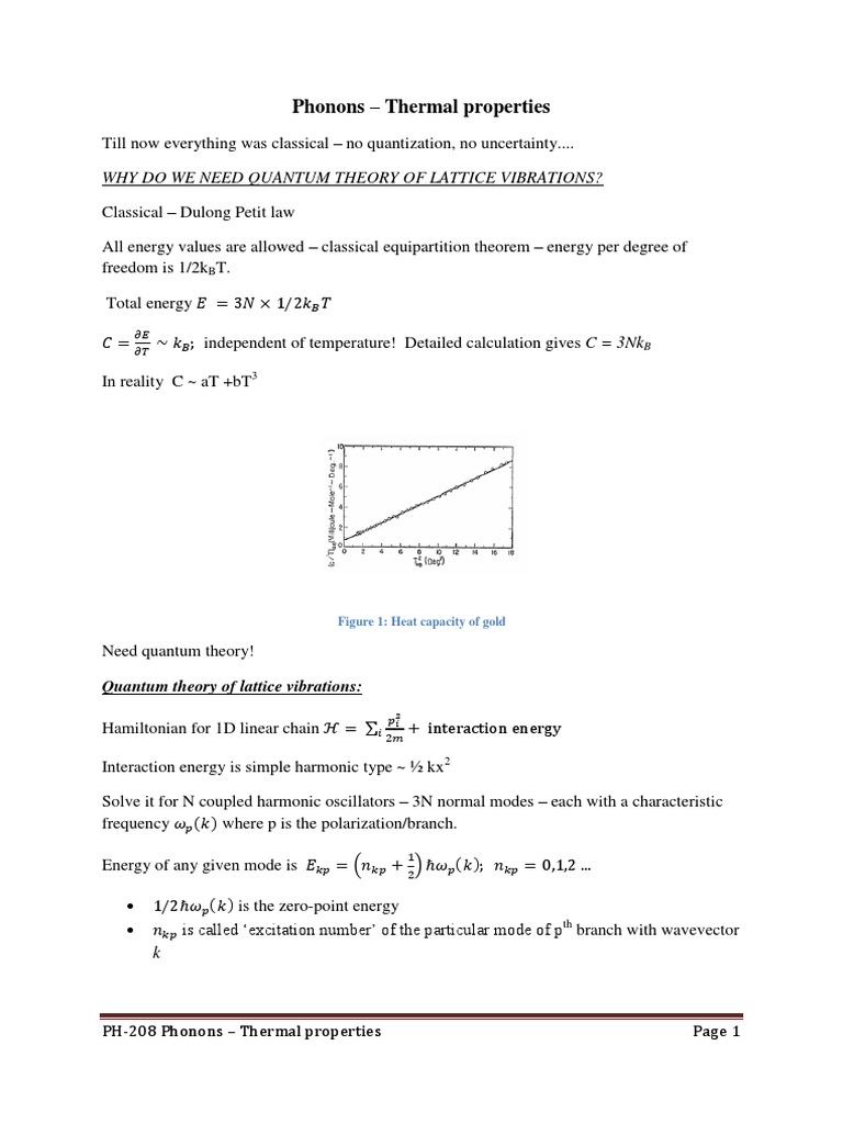 Lecture 8 Phonons-Thermal Properties | PDF | Phonon | Thermal Conductivity