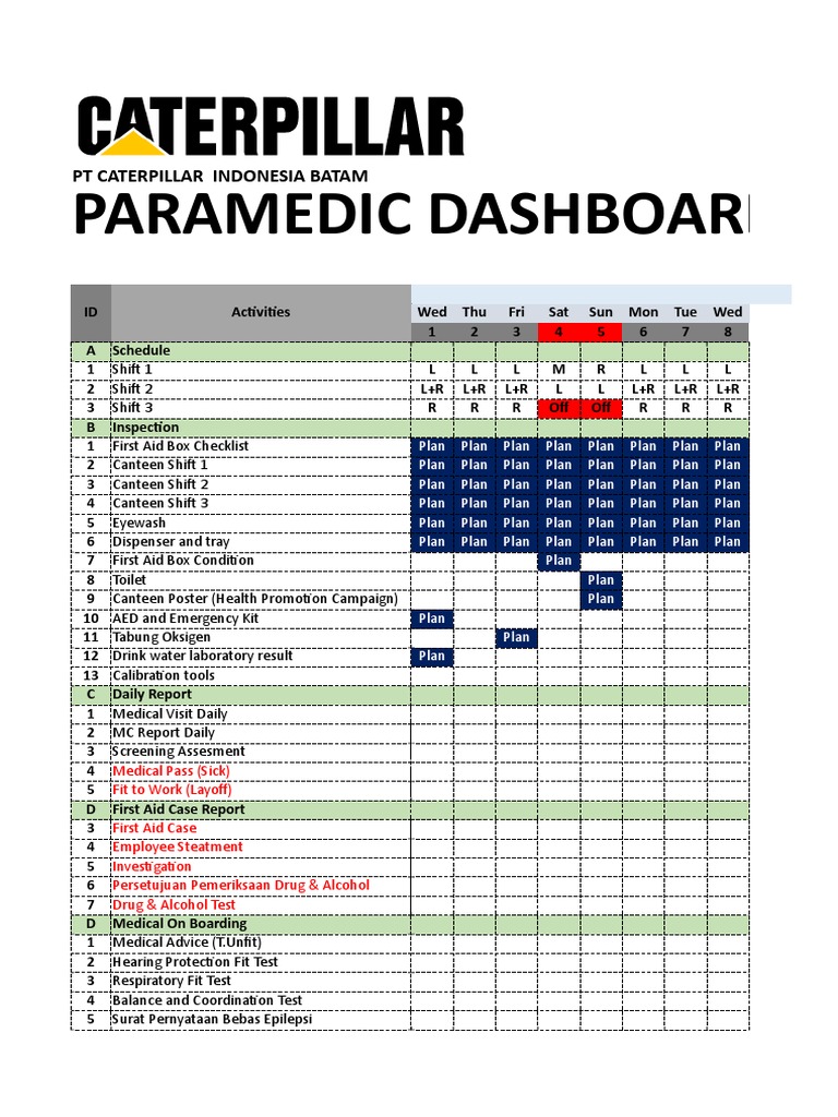 Paramedic Dashboard Schedule & Reports | PDF