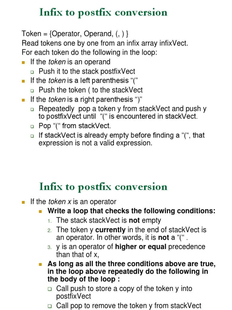 Lec7 infixToPostfixConversion PDF | PDF | Mathematical Notation ...