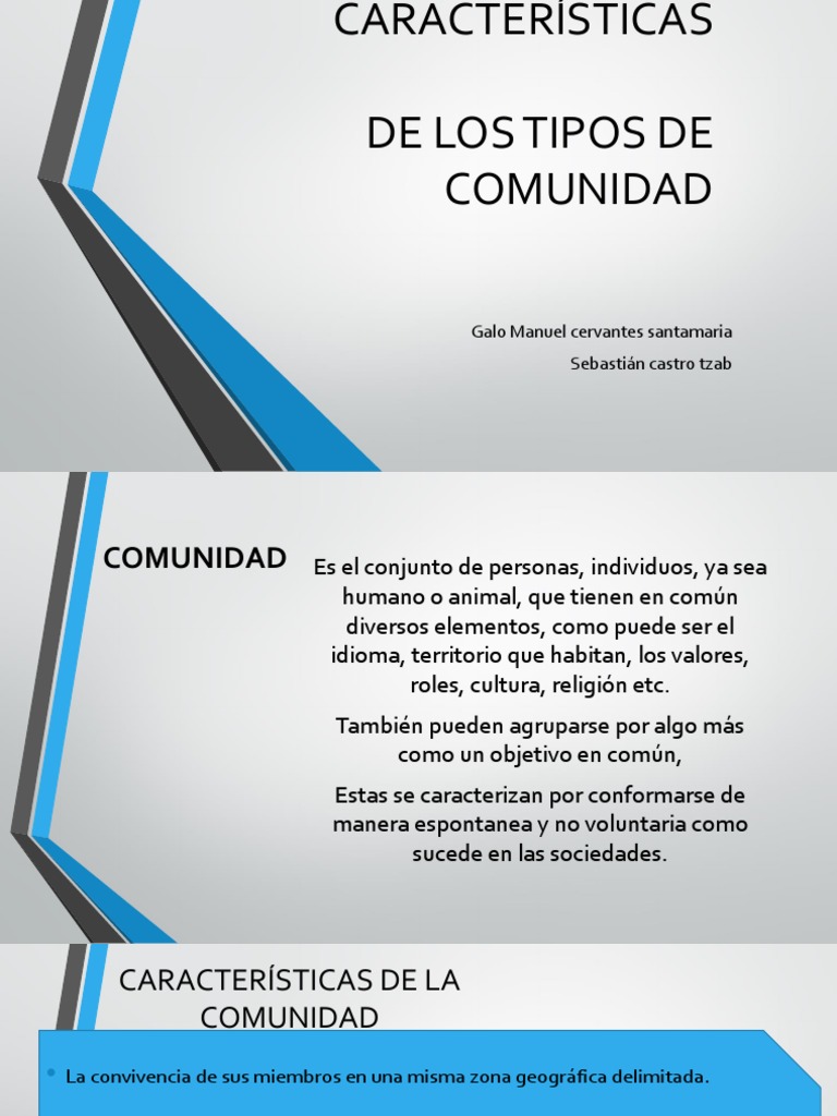 Equipo 1 Descripción y Características de Los Tipos de Comunidad | PDF ...