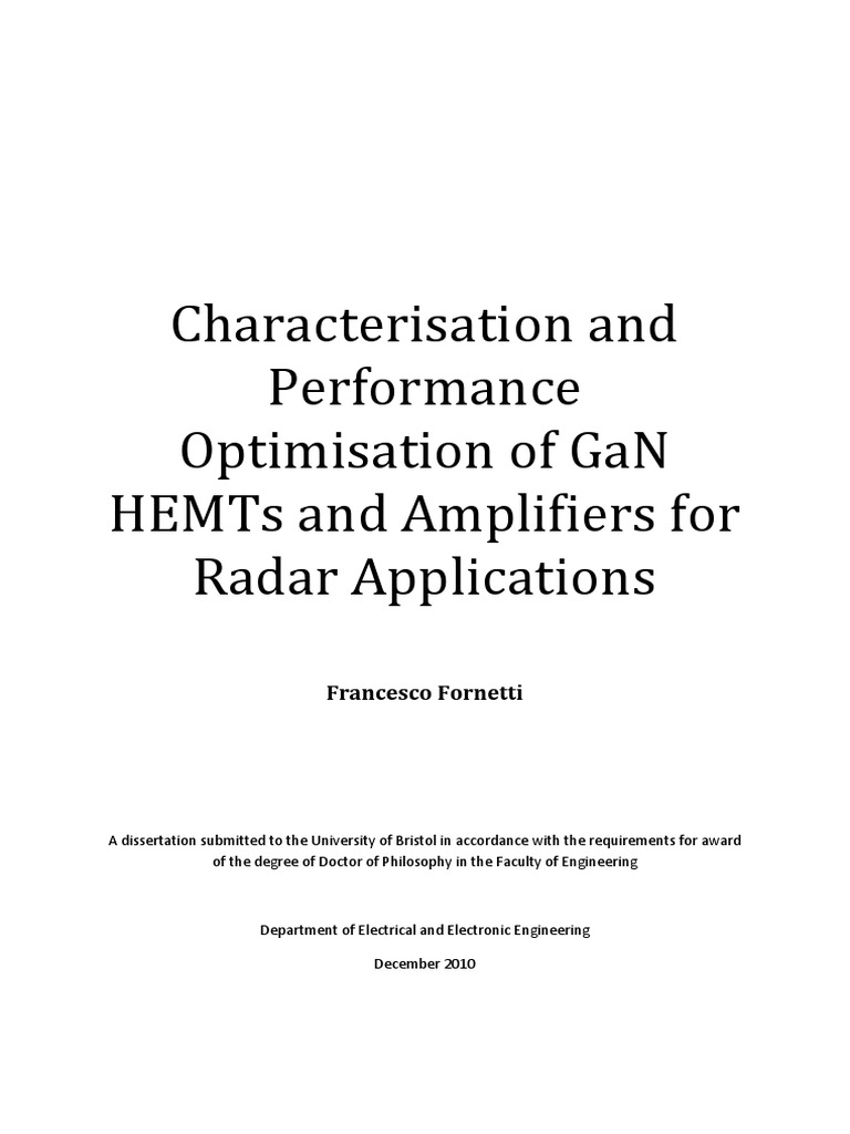 HEMT Application PDF | PDF | Amplifier | Transistor