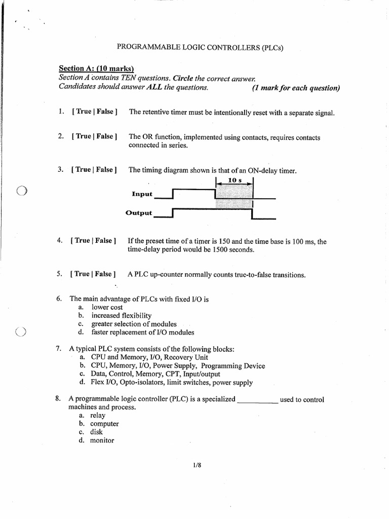 PLC Post Test | PDF