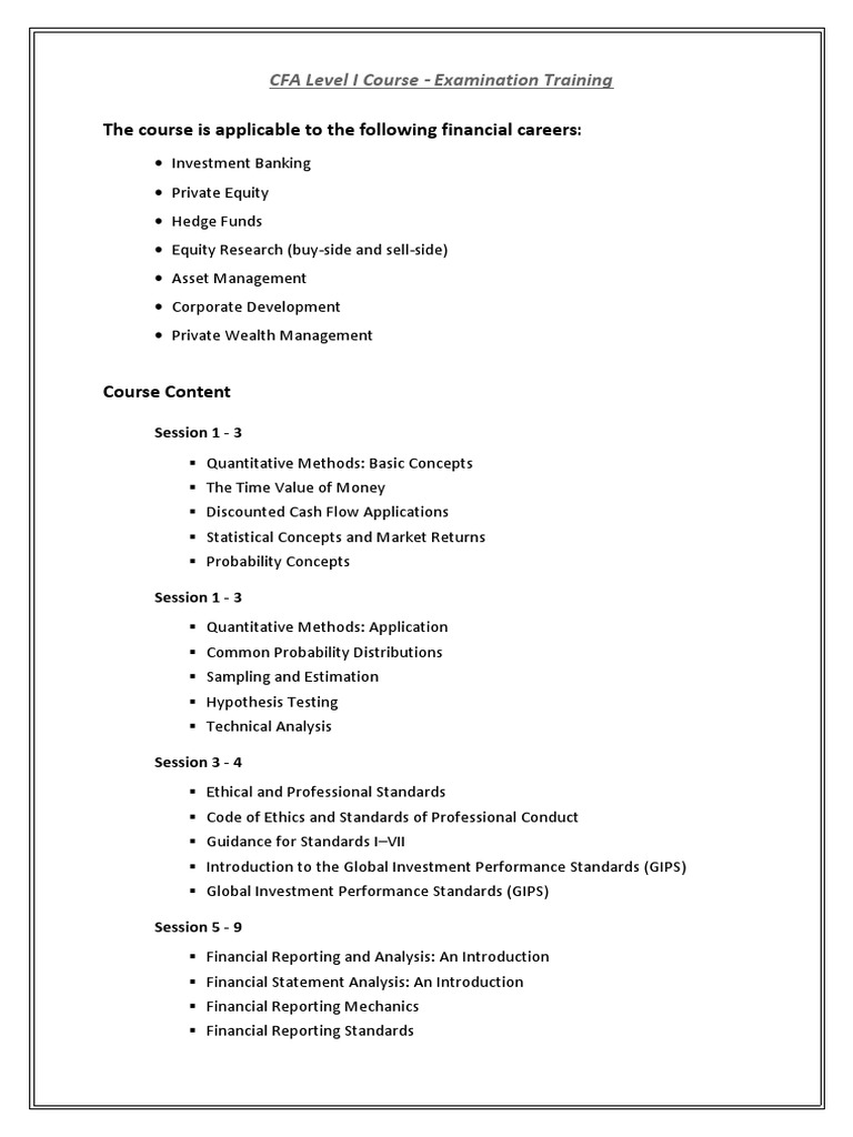 CFA Level 1 Course PDF Economics Macroeconomics