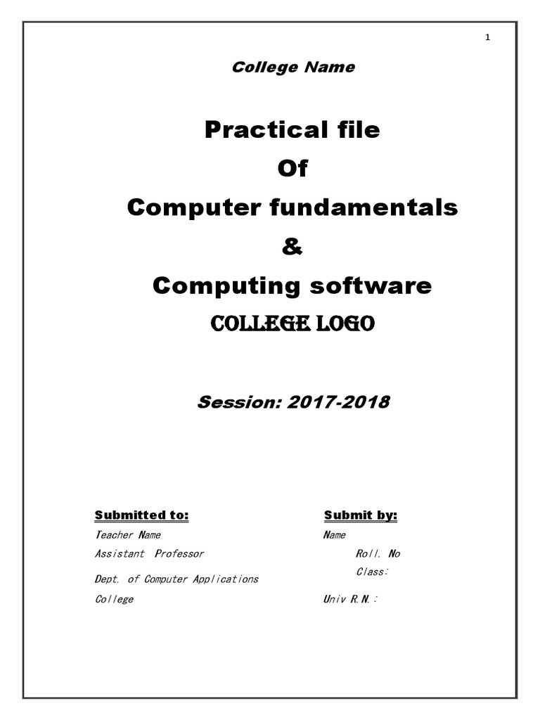 Computer Fundamentals Practical File | PDF