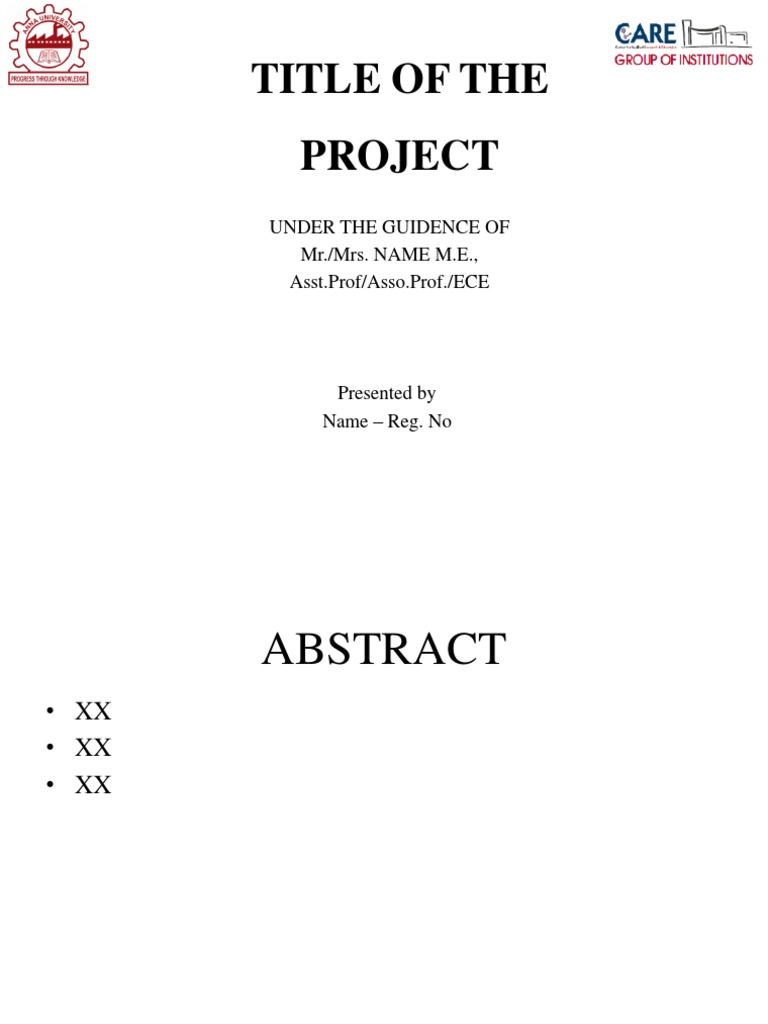 UG Project Presentation Format | PDF