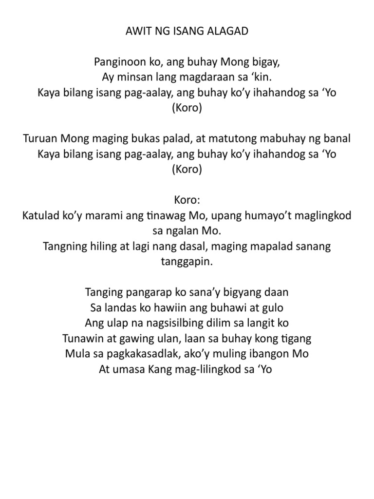 Awit NG Isang Alagad | PDF