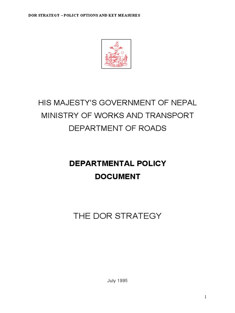 DOR Strategy | Download Free PDF | Strategic Management | Road