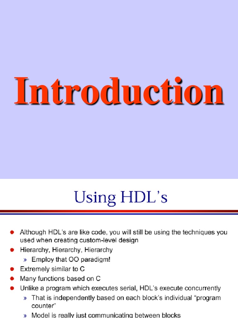 001 Verilog Intro Pdf Hardware Description Language Logic Synthesis 