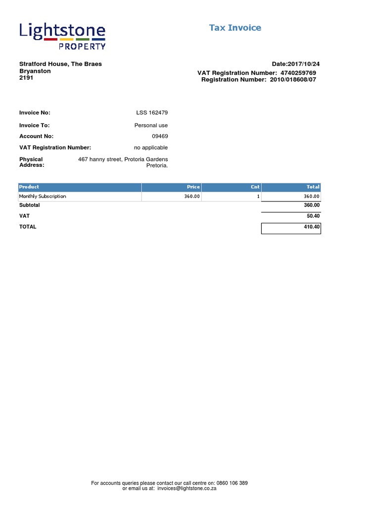 Subscription Invoice | PDF