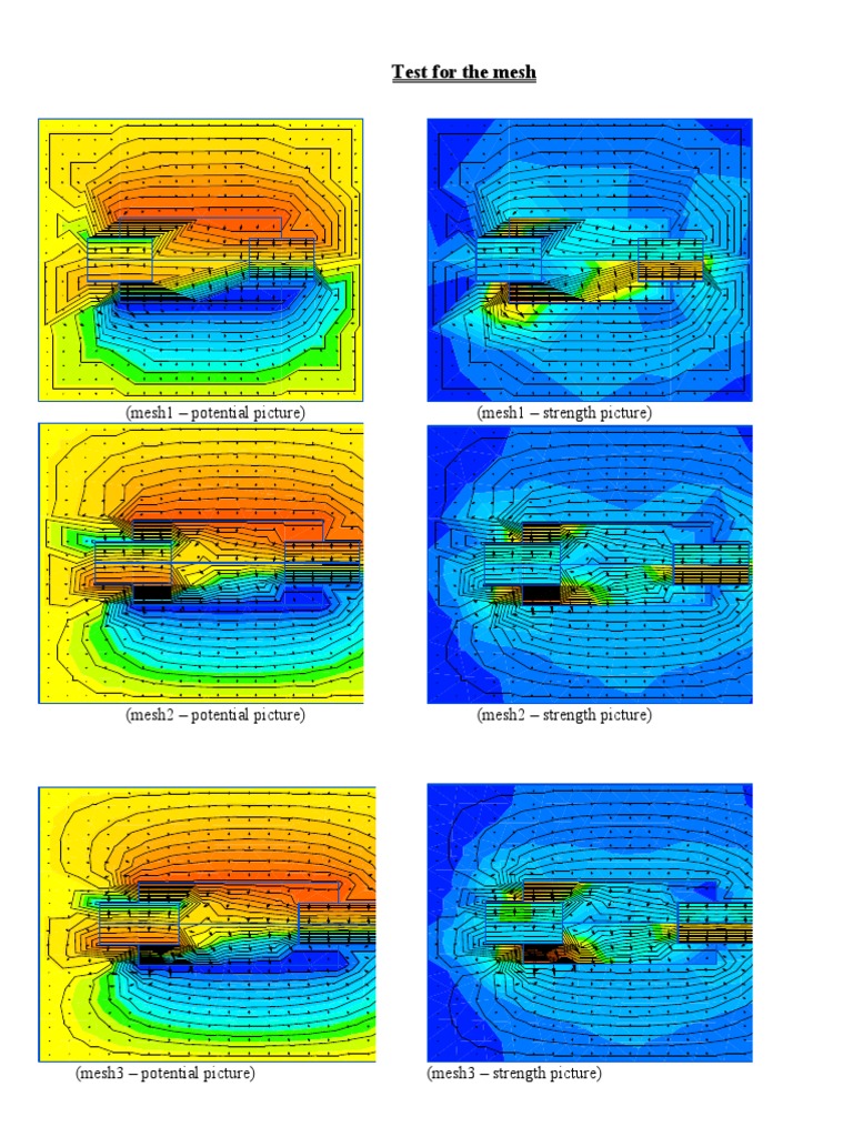 Test For The Mesh: (Mesh1 - Potential Picture) (Mesh1 - Strength ...