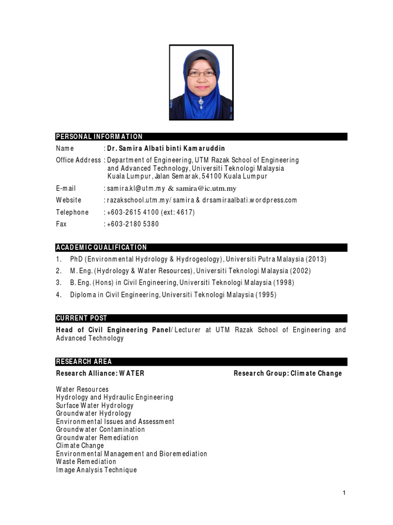 CV Samira 17042014 | PDF | Diploma | Civil Engineering