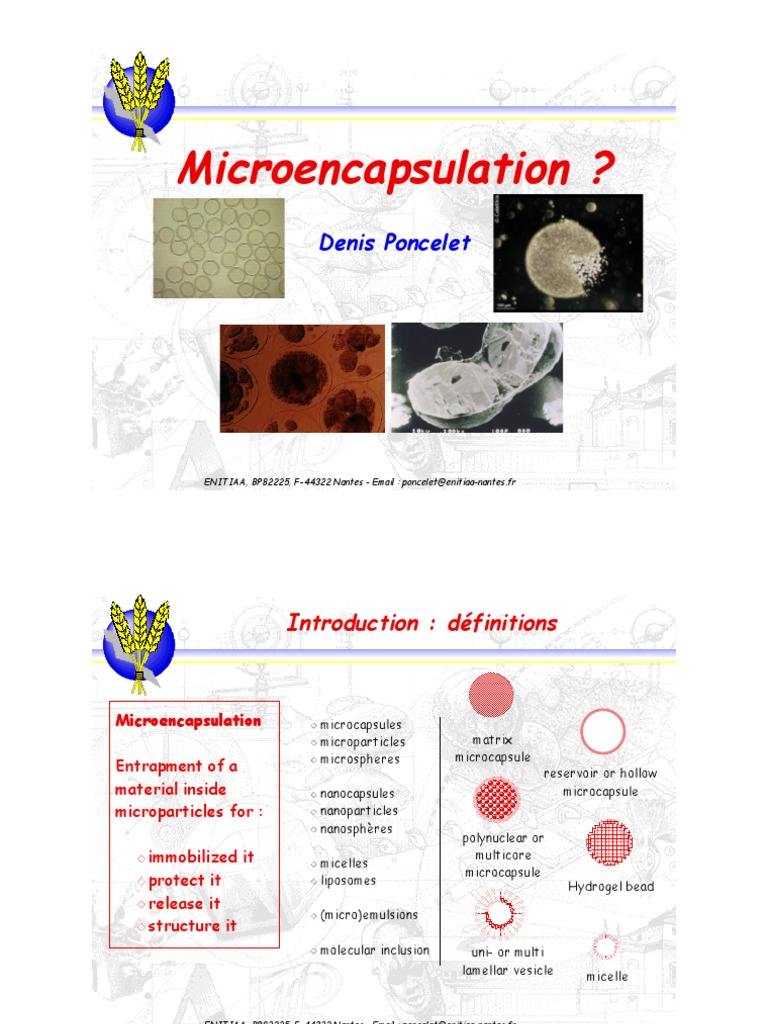 Poncelet Microencapsulation | PDF | Emulsion | Liquids