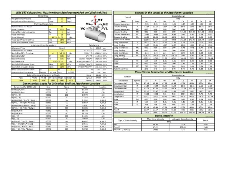 WRC 537 Hand Calculation Sample | PDF
