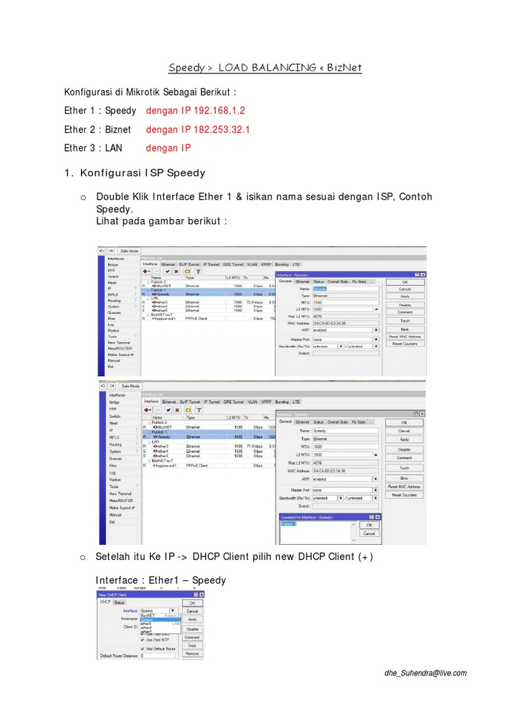 Konfigurasi Load Balancing Mikrotik | PDF