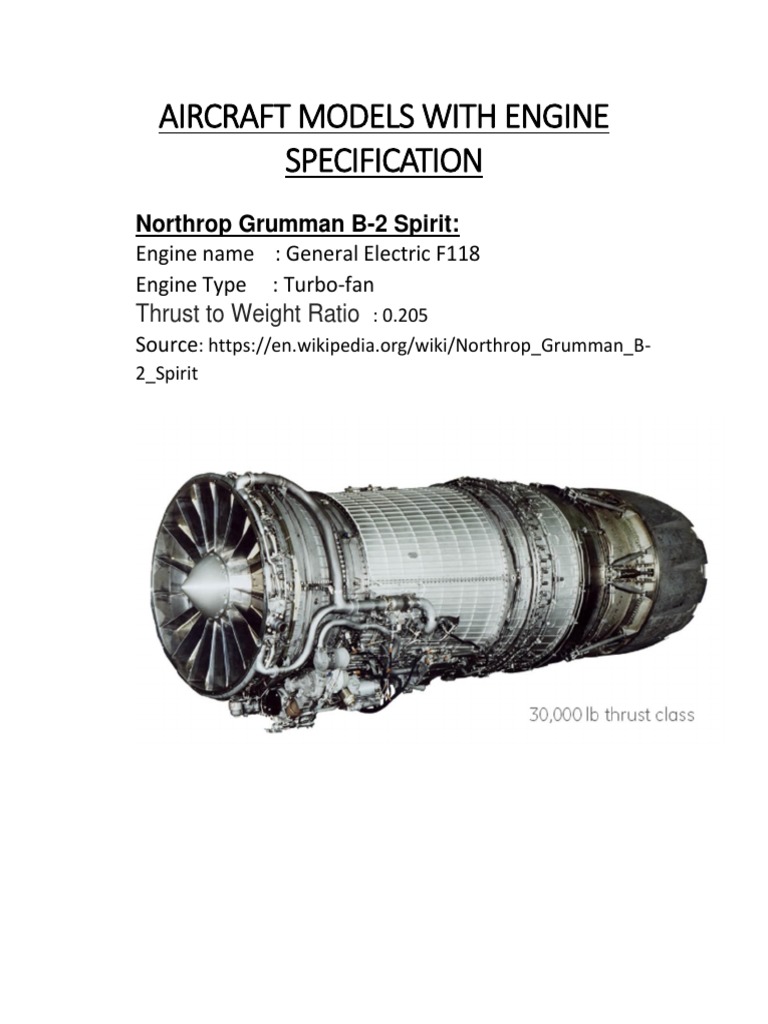 Aircraft Models With Engine Specification | PDF | Aerospace Companies ...