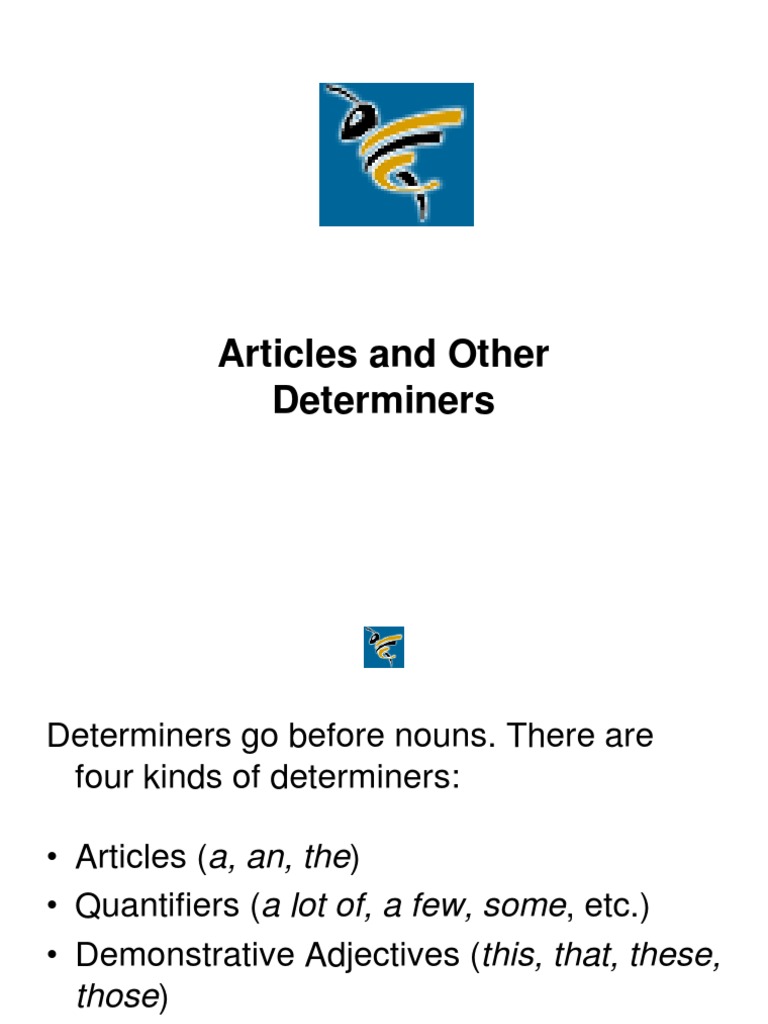 Determiners: Articles, Quantifiers, and Adjectives | PDF | Grammatical ...