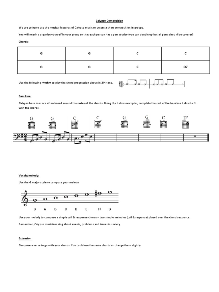 Calypso Composition | PDF