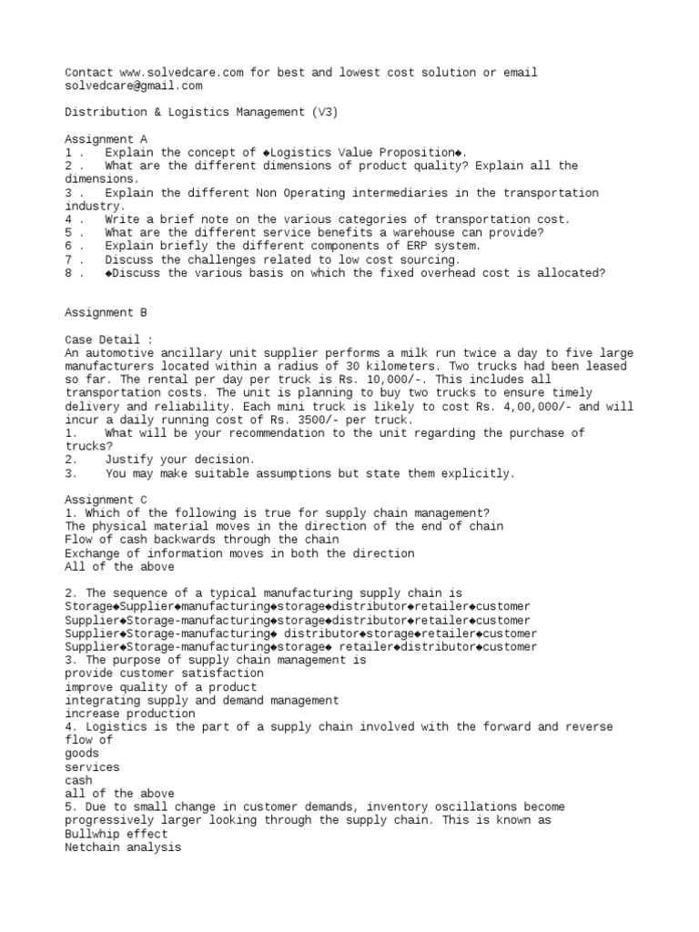 Distribution & Logistics Management V3 | PDF | Supply Chain | Inventory