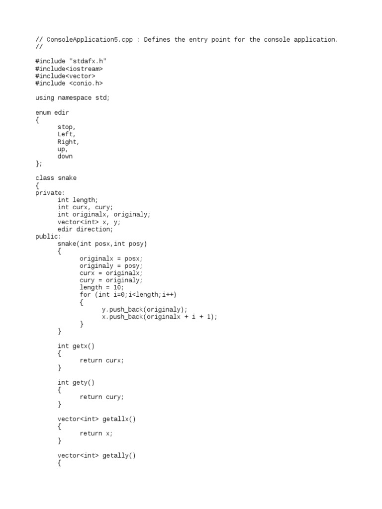 Snake Game | PDF | Computer Programming | Areas Of Computer Science