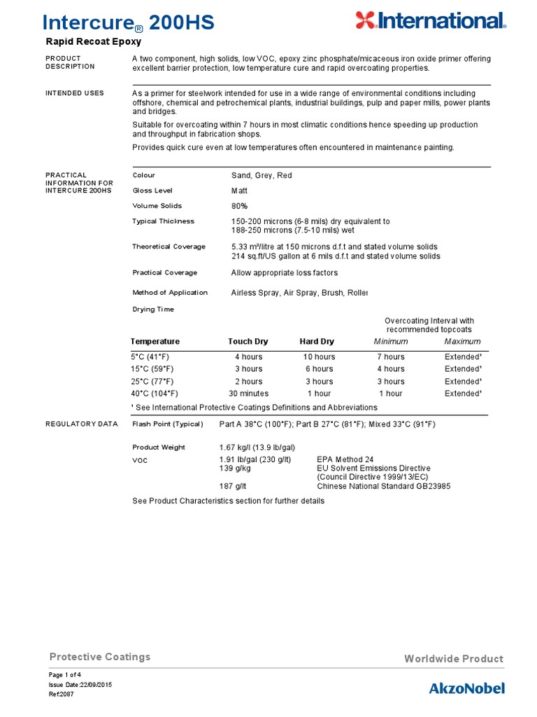 Intercure 200HS | Download Free PDF | Epoxy | Volatile Organic Compound