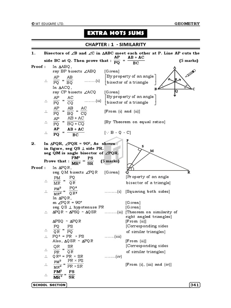 Extra HOTS Questions For Mathematics X | PDF | Circle | Perpendicular