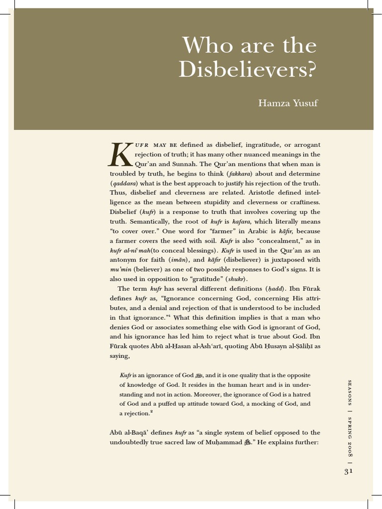 Who Are The Disbelievers PDF | PDF
