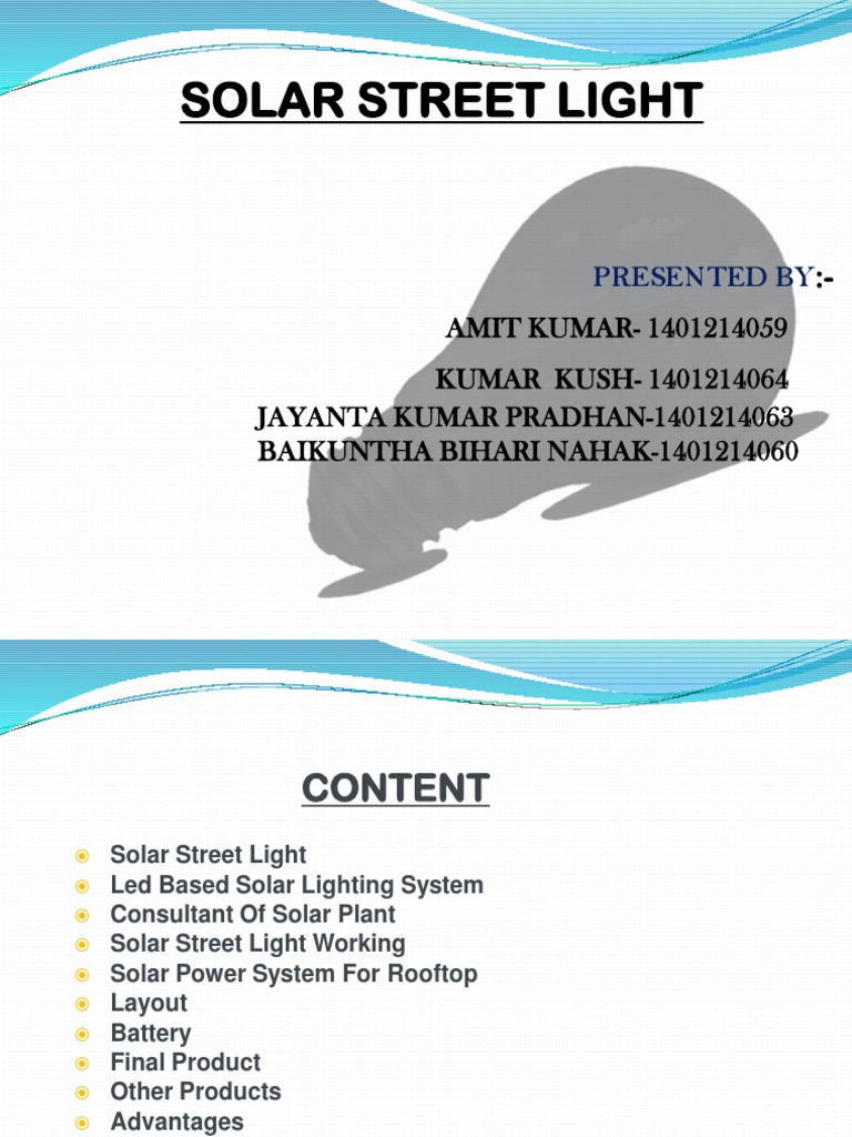 Solar Street Light | PDF | Solar Energy | Solar Power