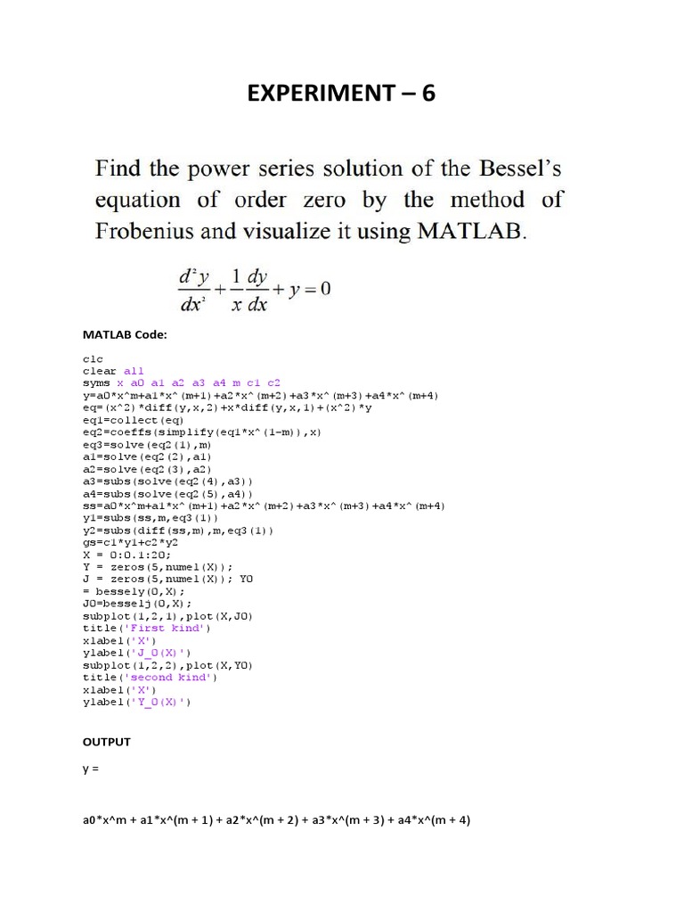 Experiment - 6: MATLAB Code | PDF