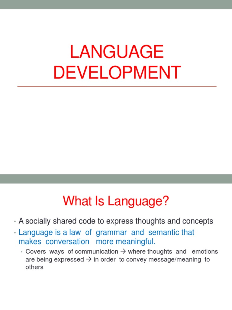 Language Development | PDF | Language Development | Speech