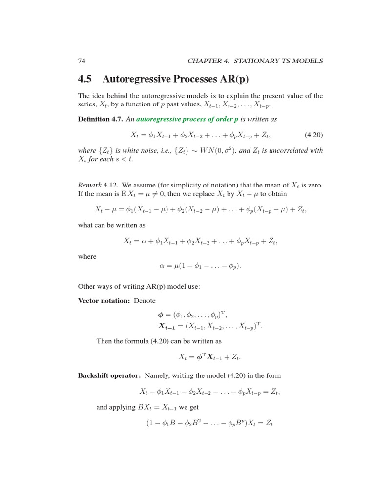 Autoregression AR (P) | PDF | Autoregressive Model | Stationary Process