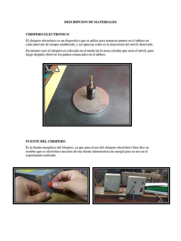 Descripcion de Materiales Lab 3 | PDF