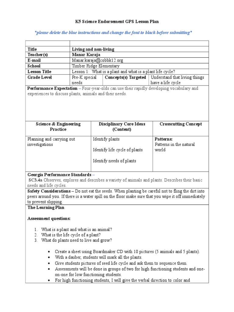 Lesson 1 Plants Life Cycle | PDF | Seed | Plants