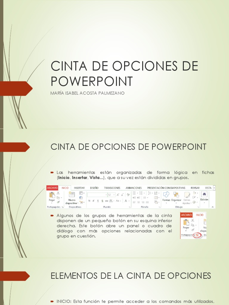 Cinta de Opciones de Powerpoint | PDF | Microsoft PowerPoint | Point ...