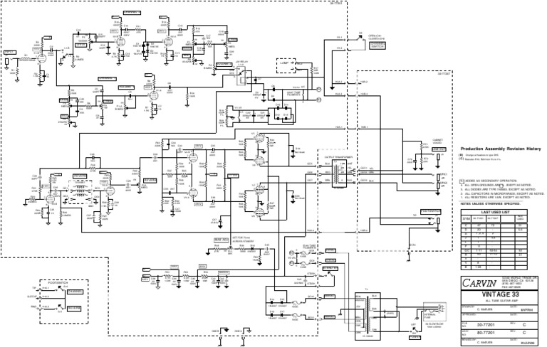 Carvin Schematic - Vintage 33 Rev C | PDF