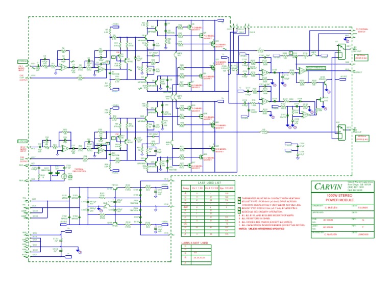 Carvin Schematic - FET1000 Rev-G | PDF
