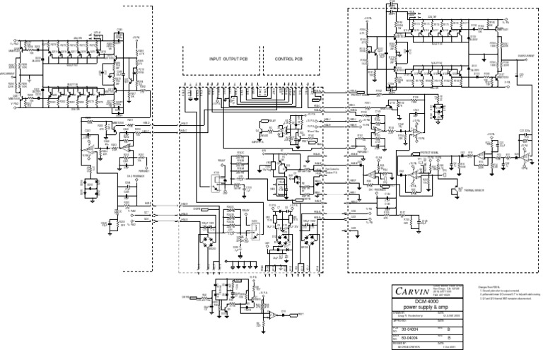 Carvin Schematic - DCM4000 Power Supply & Amp Rev B | PDF