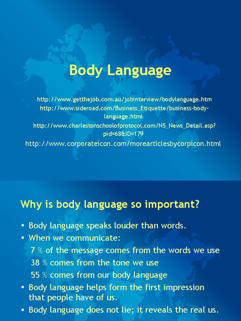 Body Language | PDF | Body Language | Nonverbal Communication