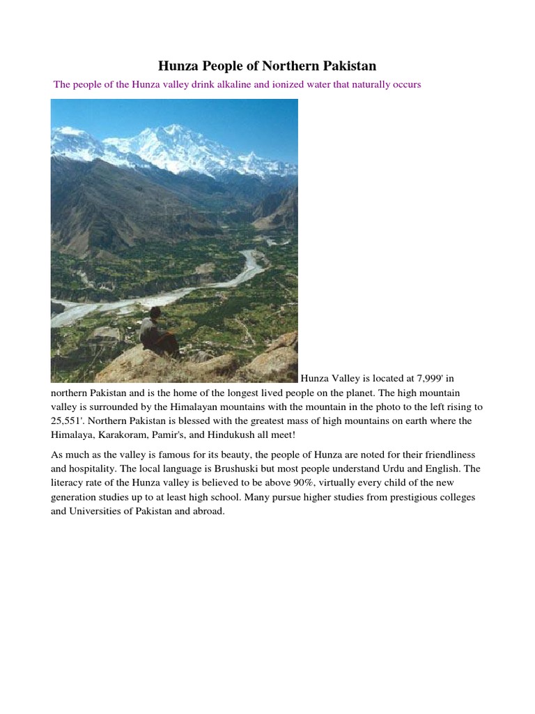 The Secret to Long Life: The Healthy Lifestyle and Diet of the Hunza ...